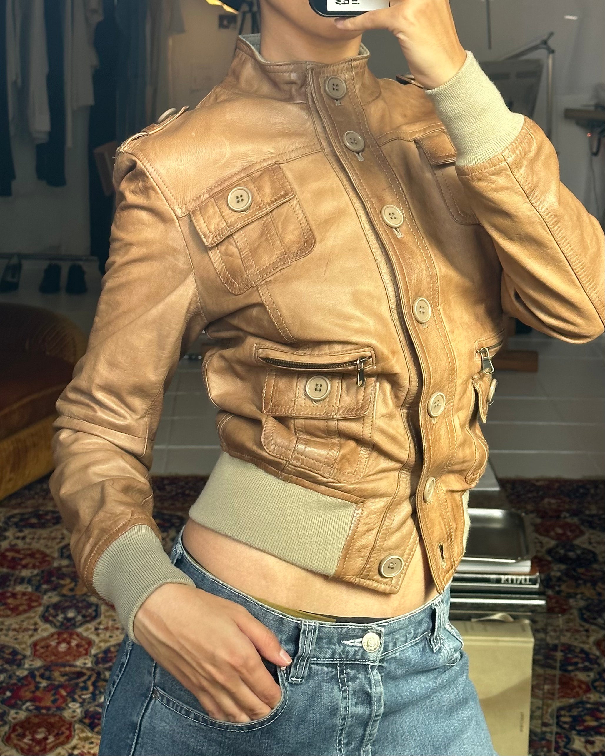 The Alice leather jacket – rig vert