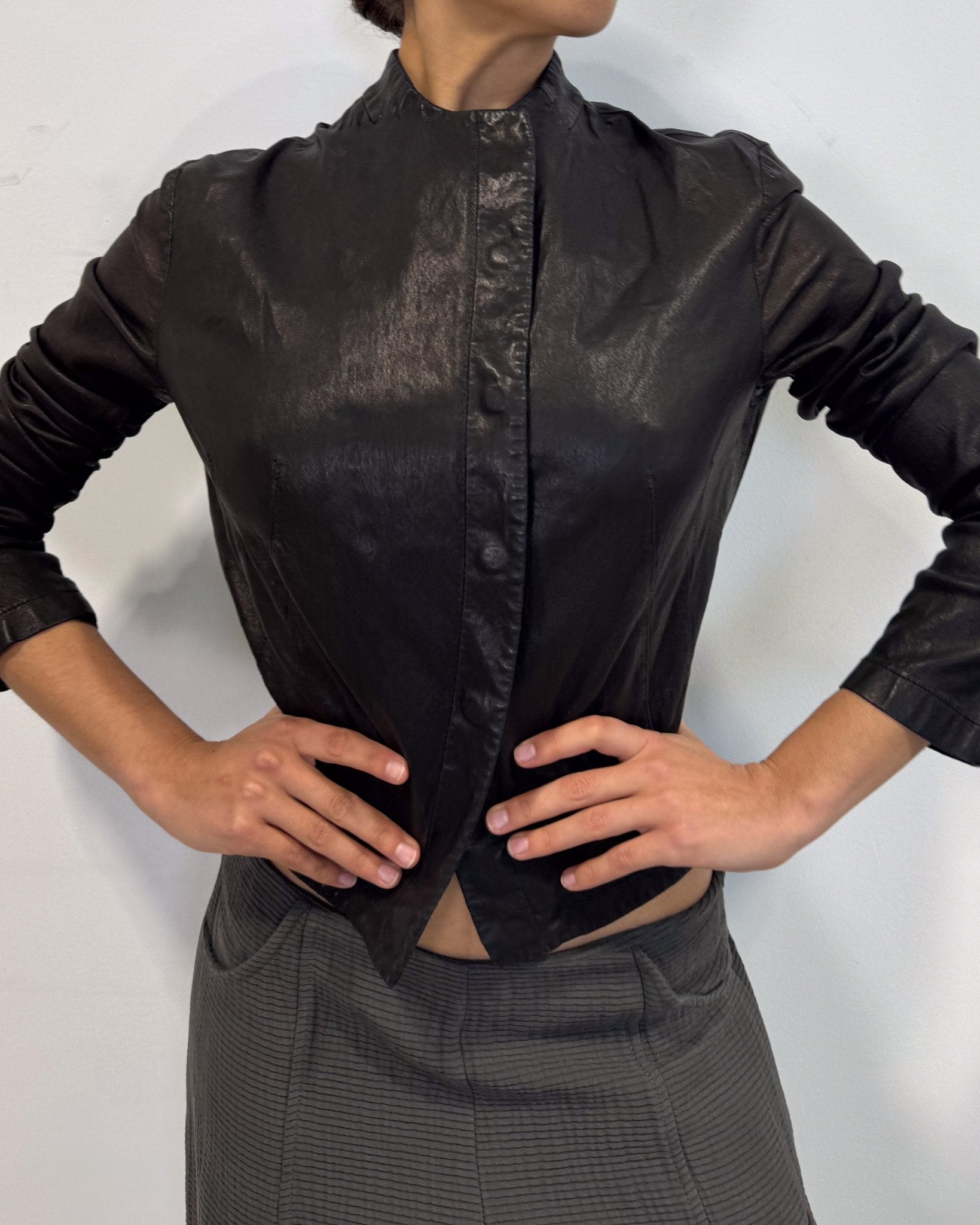 The Antonia leather jacket – rig vert