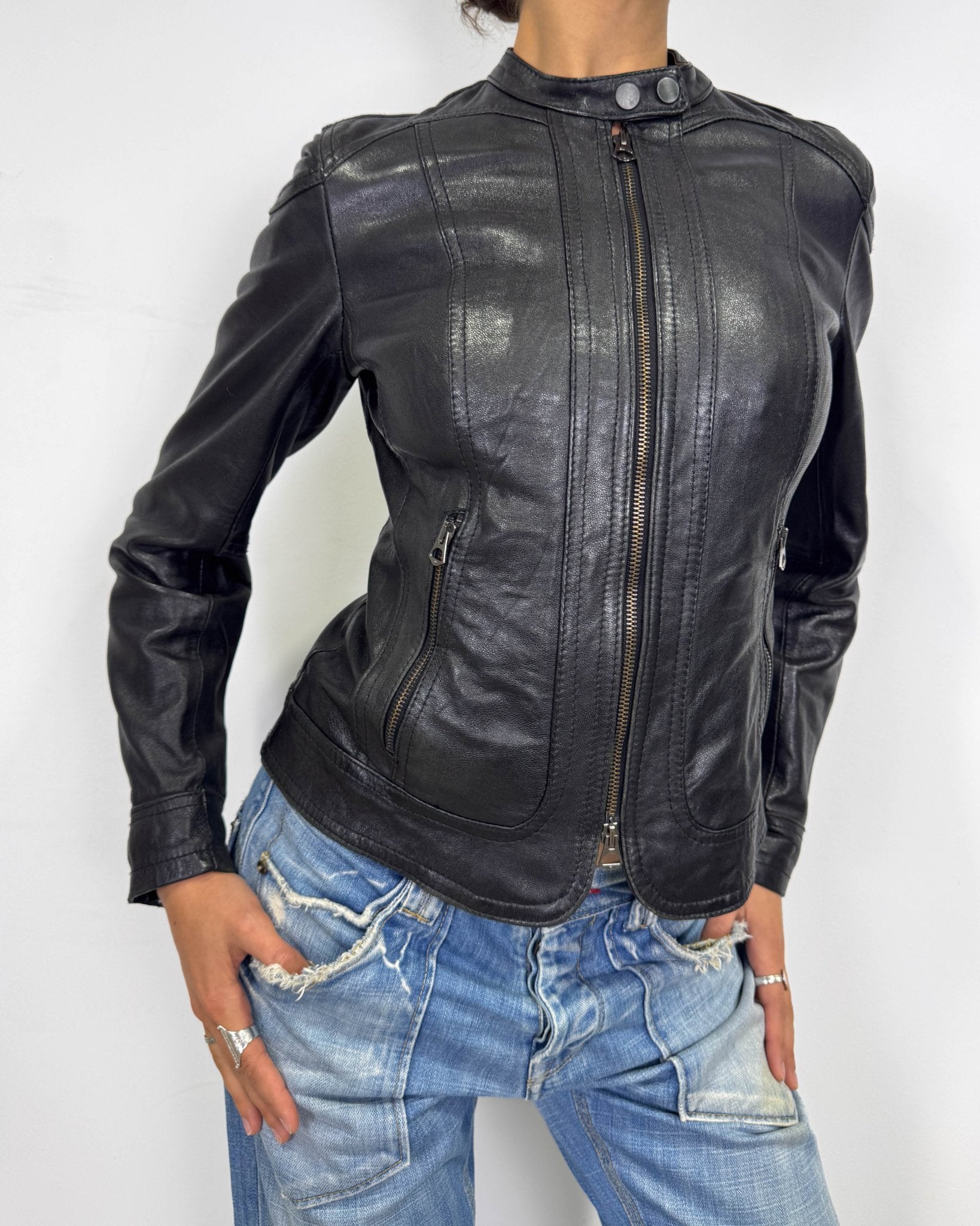 The Henriette leather jacket – rig vert
