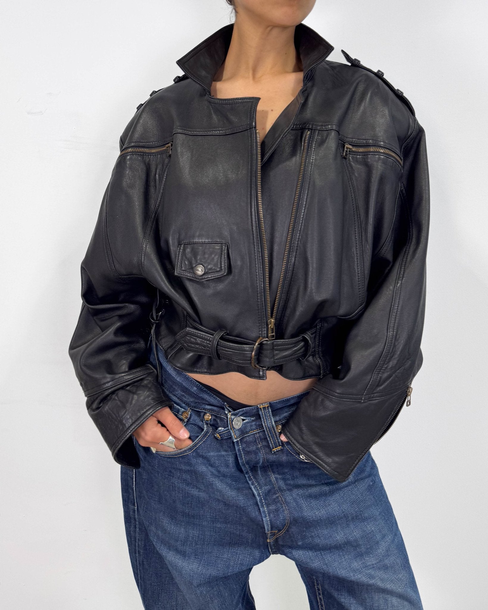 The Karina leather jacket – rig vert