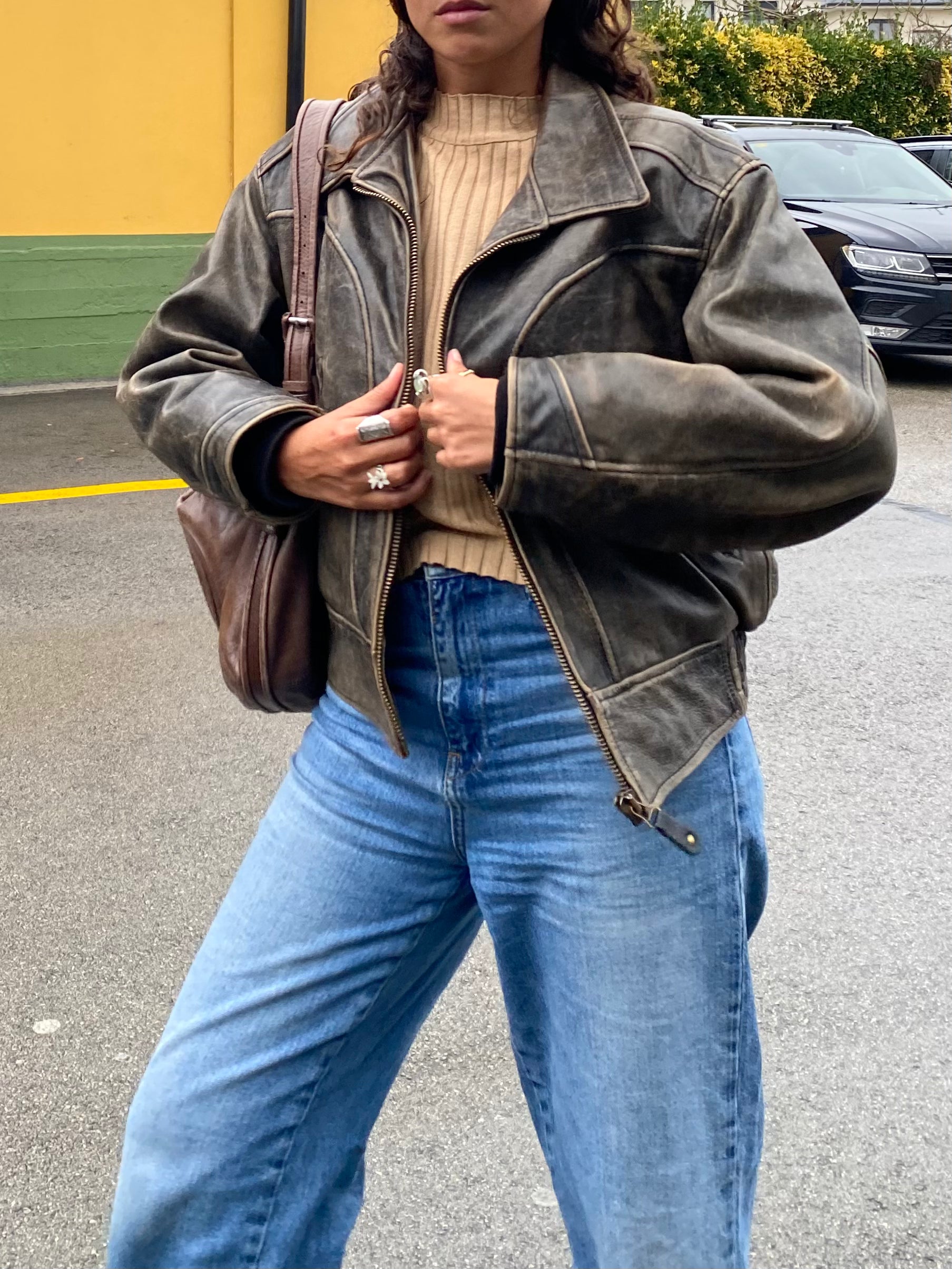 La Bombe leather jacket – rig vert