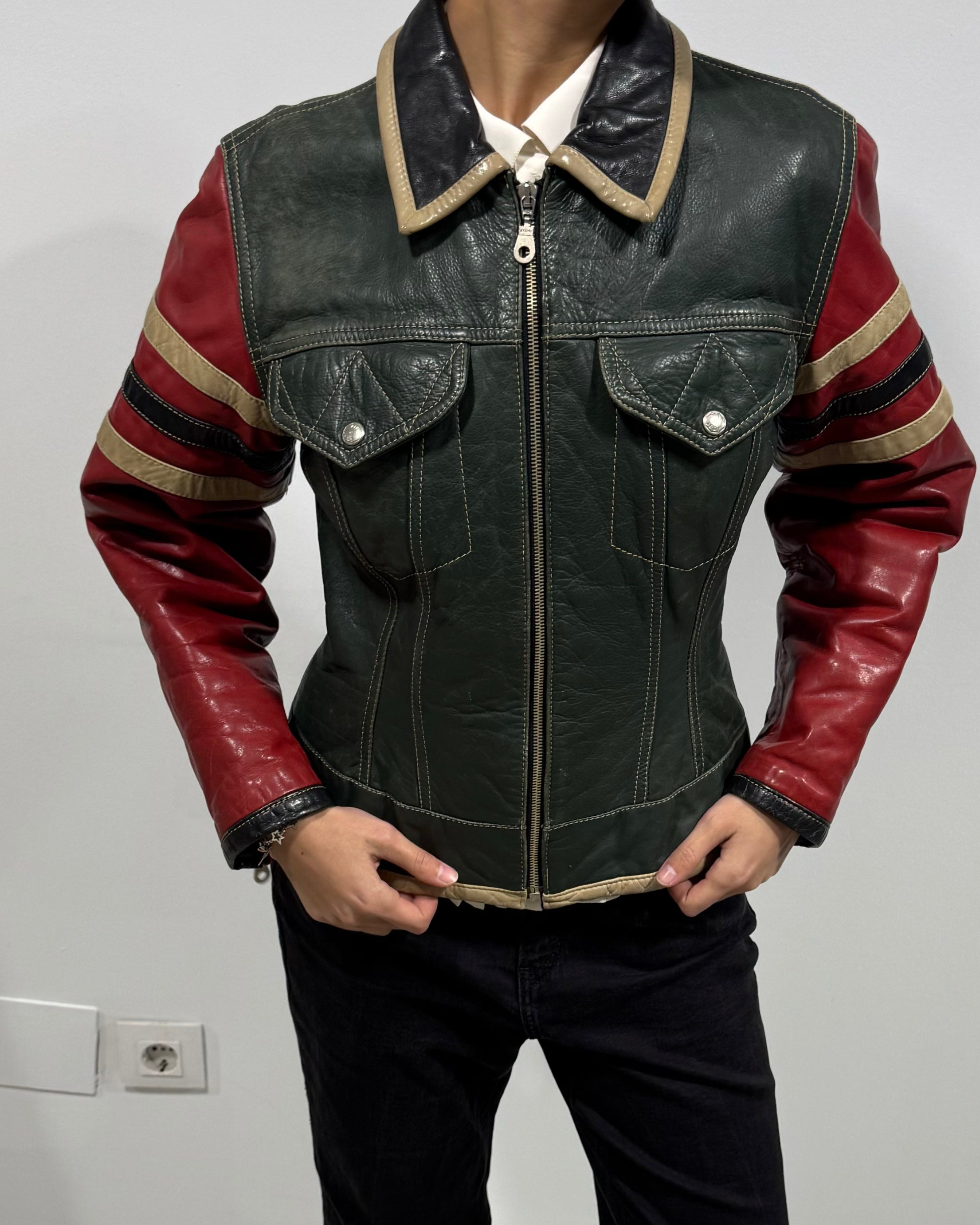 The Monika leather jacket – rig vert