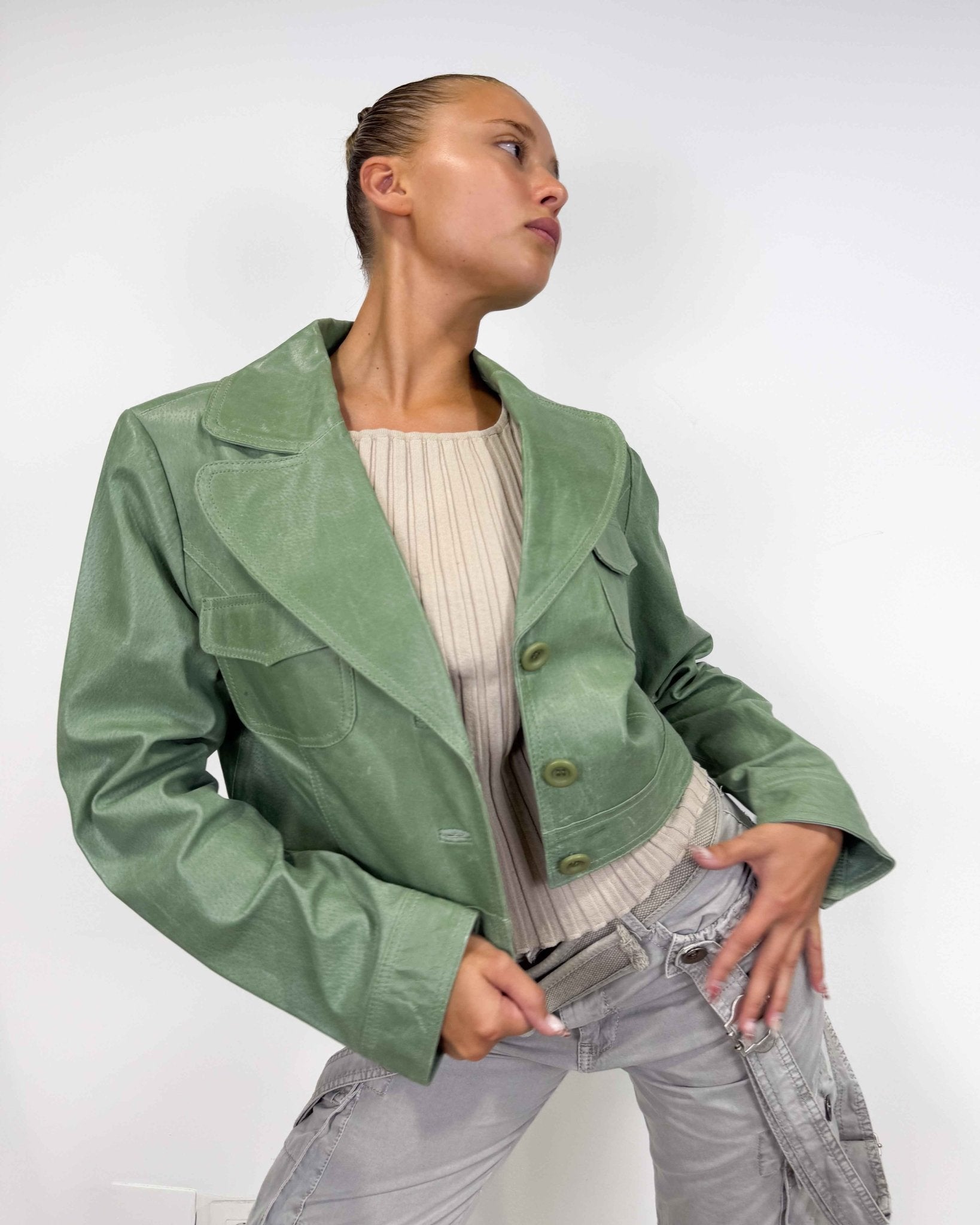 The Meredith leather jacket – rig vert